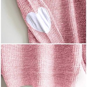 Sweaters | Heart Patchwork Elbow Marled Knitted Sweater | Poshmark